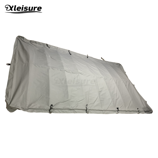 Light grey roll-up swim spa cover 4200x2320mm, R25mm - xleisure