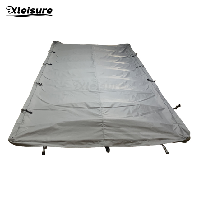Light grey roll-up swim spa cover 4200x2320mm, R25mm - xleisure