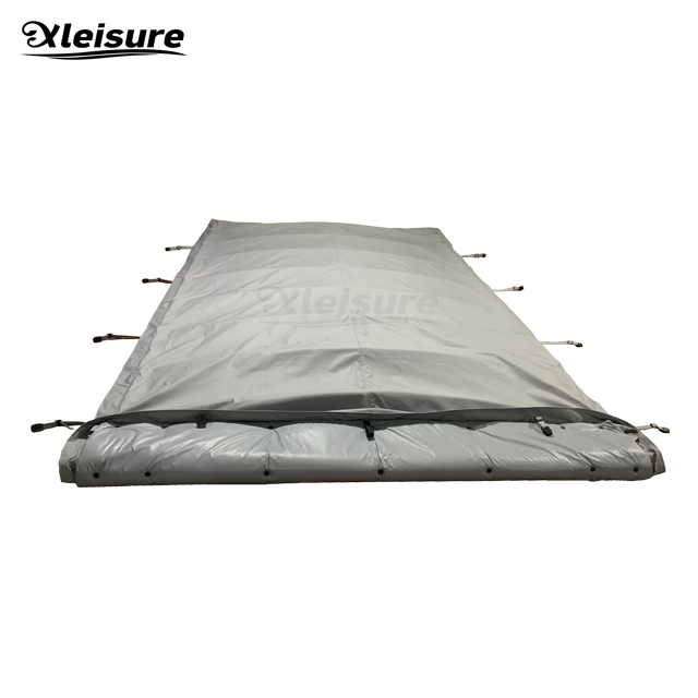 Light grey roll-up swim spa cover 4200x2320mm, R25mm - xleisure