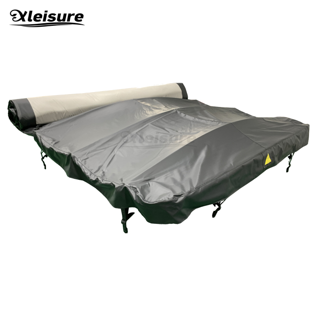 Dark grey roll-up swim spa cover 4200x2300mm - xleisure